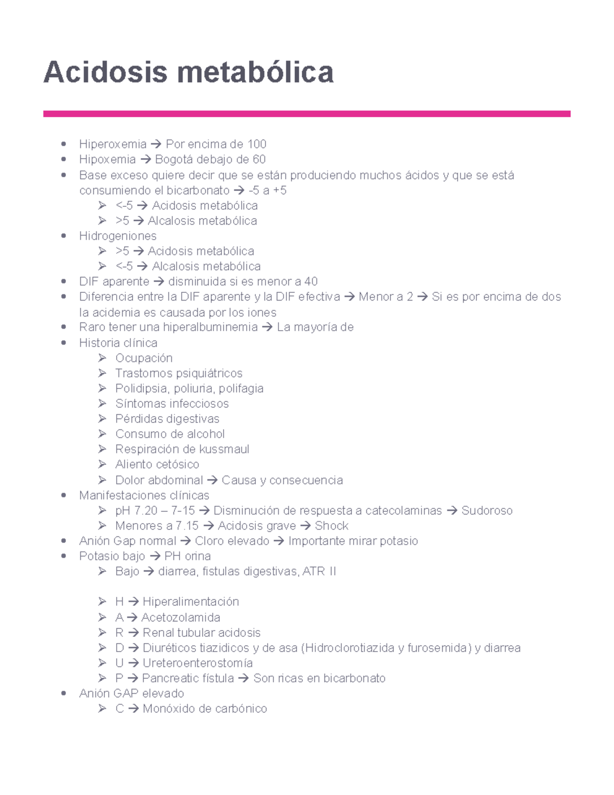 Acidosis metabólica - Acidosis Hiperoxemia Por encima de 100 Hipoxemia ...