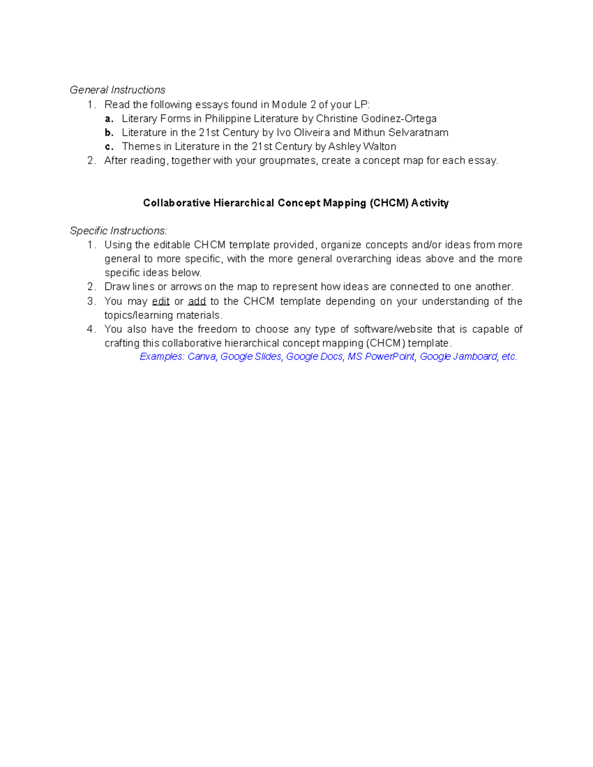 CHCM Template with Instructions - General Instructions 1. Read the ...