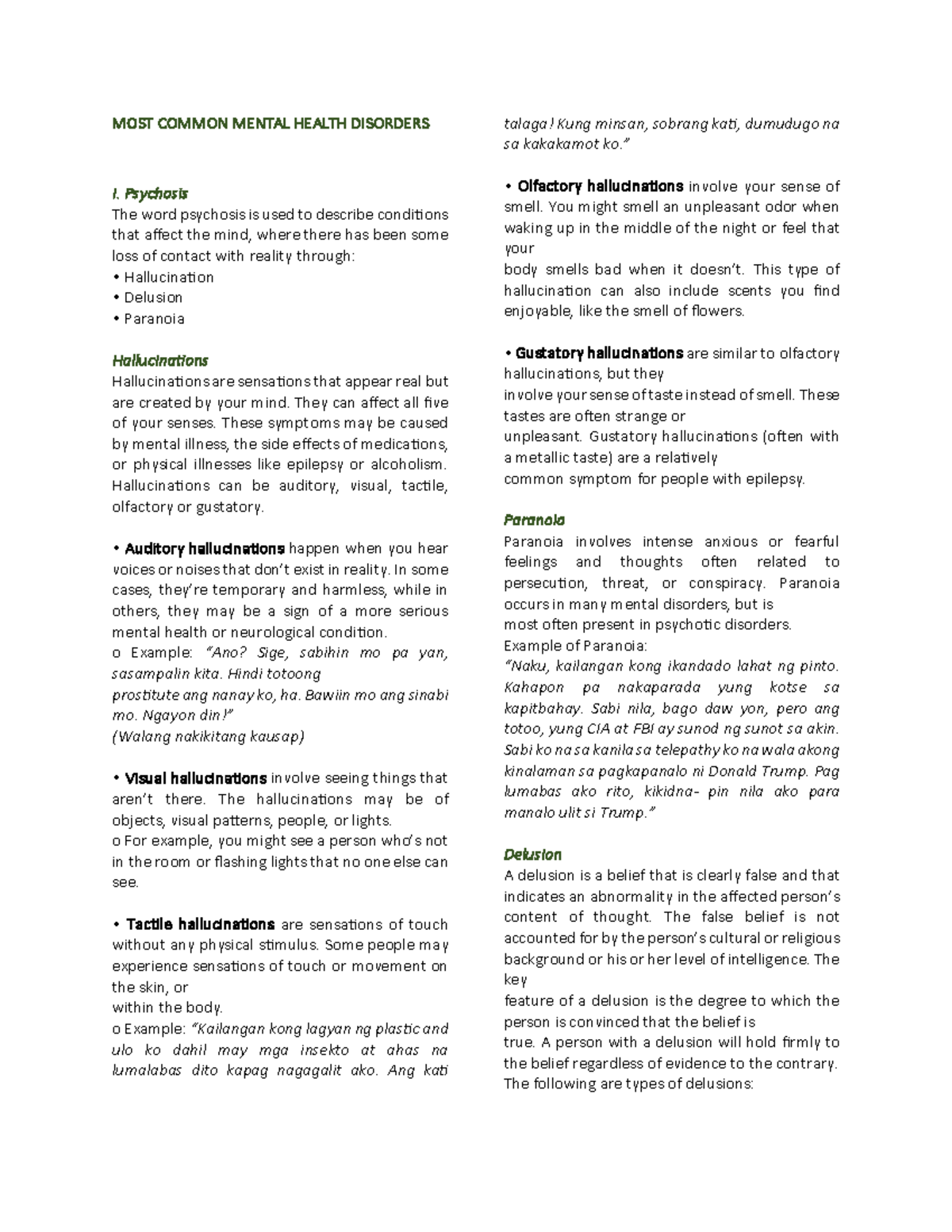 MOST Common Mental Health Disorders - MOST COMMON MENTAL HEALTH ...