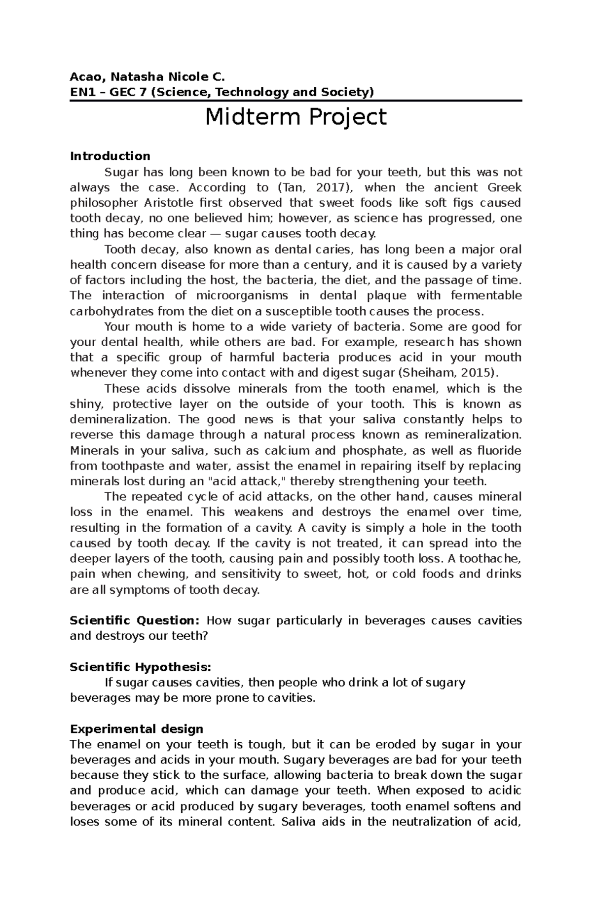 Midterm Project (Science, Technology and Society) - Mechanical ...