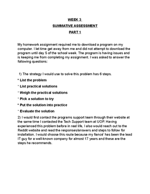 WK 3 Summative Assessment PART 2 - WEEK 3 SUMMATIVE ASSESSMENT PART 2 ...