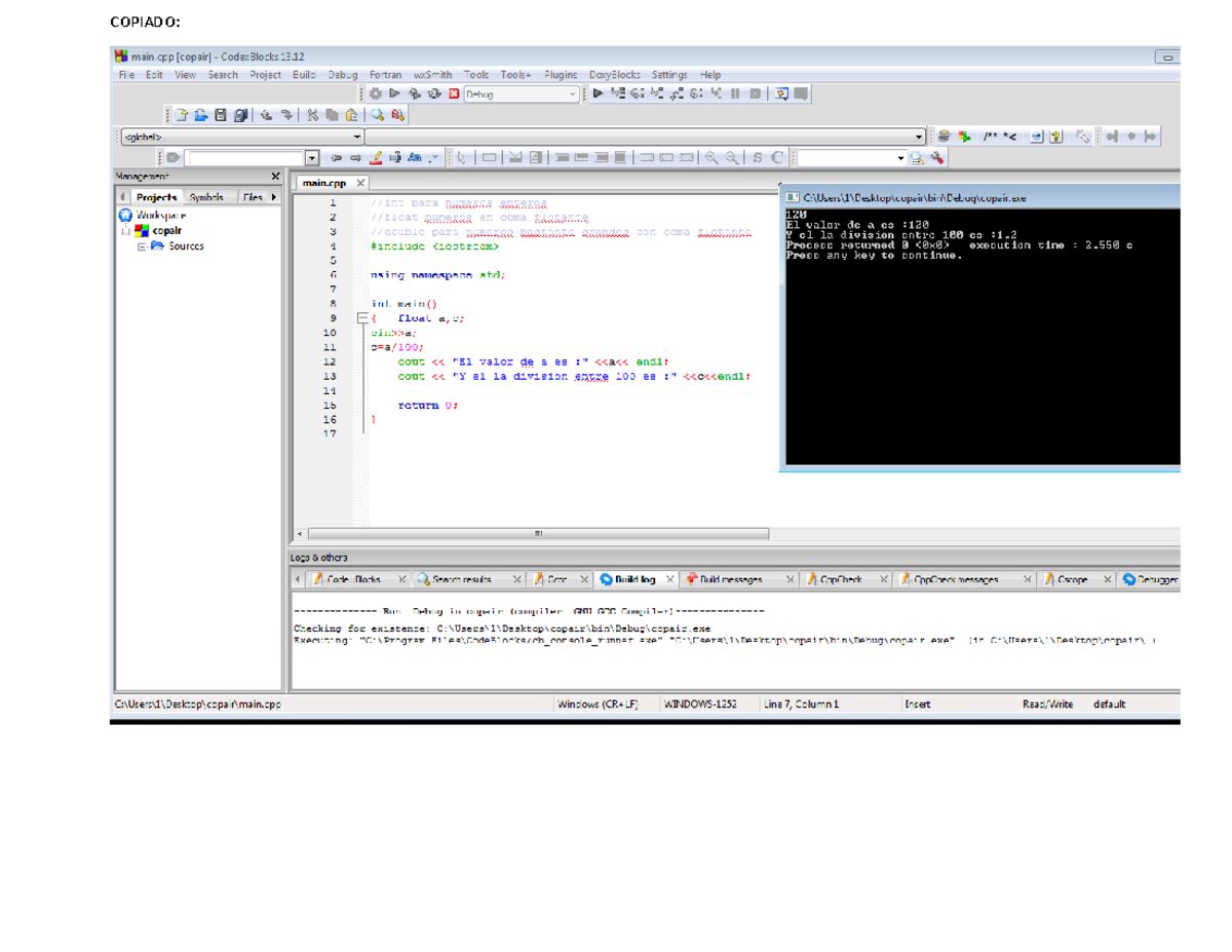 Practica C++ - C++ codeblocks ejecicios rsueltos - Introduccion A La ...