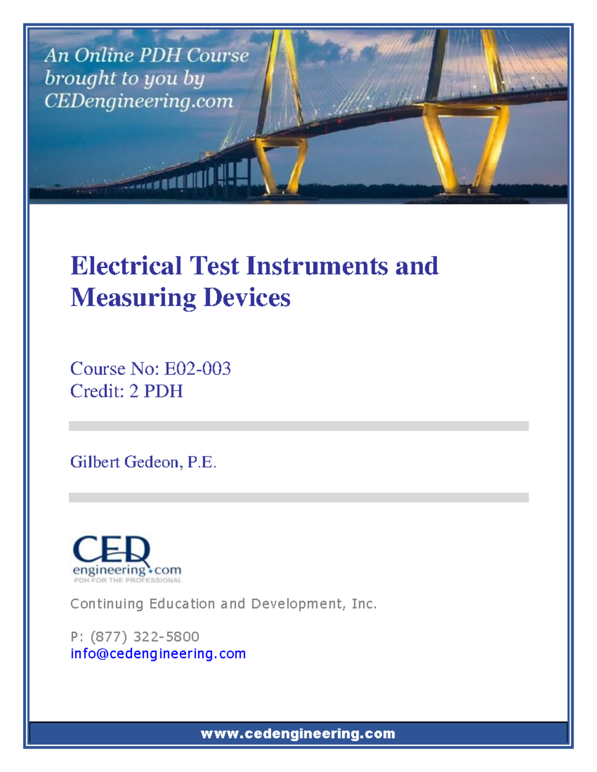 Electrical Test Instruments and Measuring Devices - cedengineering ...
