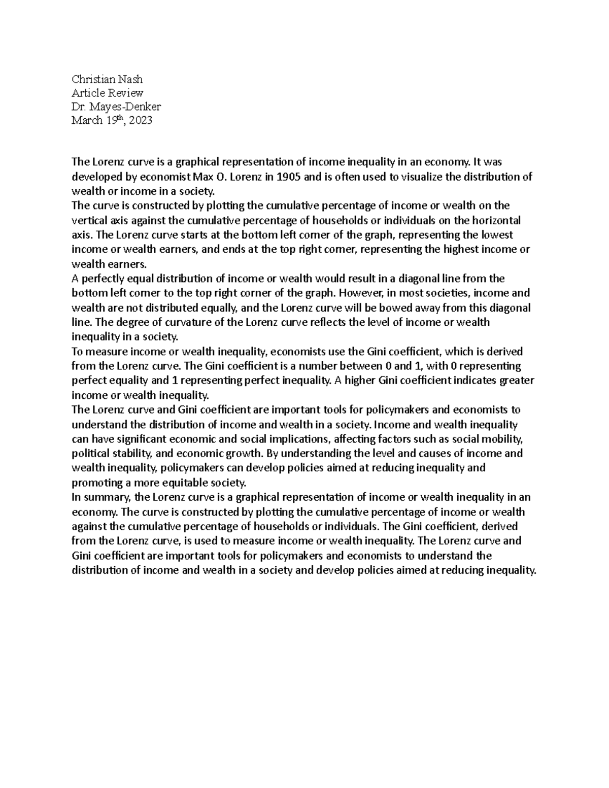 Doc 9 - N/A - Christian Nash Article Review Dr. Mayes-Denker March 19th ...