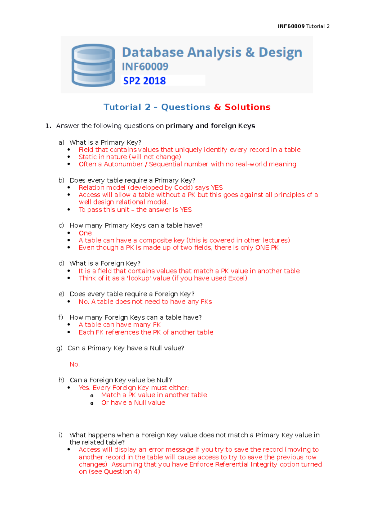 INF60009 TU02 Solutions v2 - Tutorial 2 – Questions & Solutions Answer ...