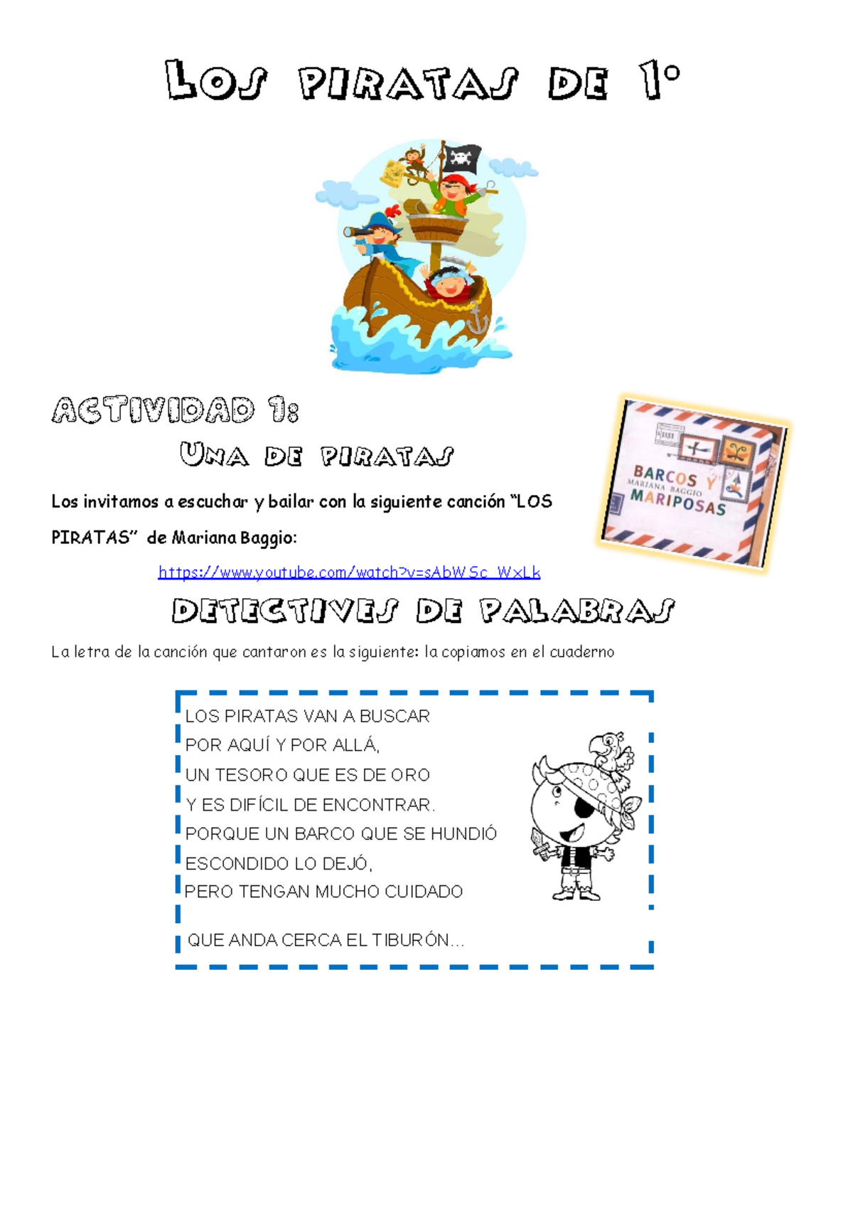 Proyecto-Los-Piratas - Los pirata s de 1 ° ACTIVIDAD 1 : Una de piratas ...