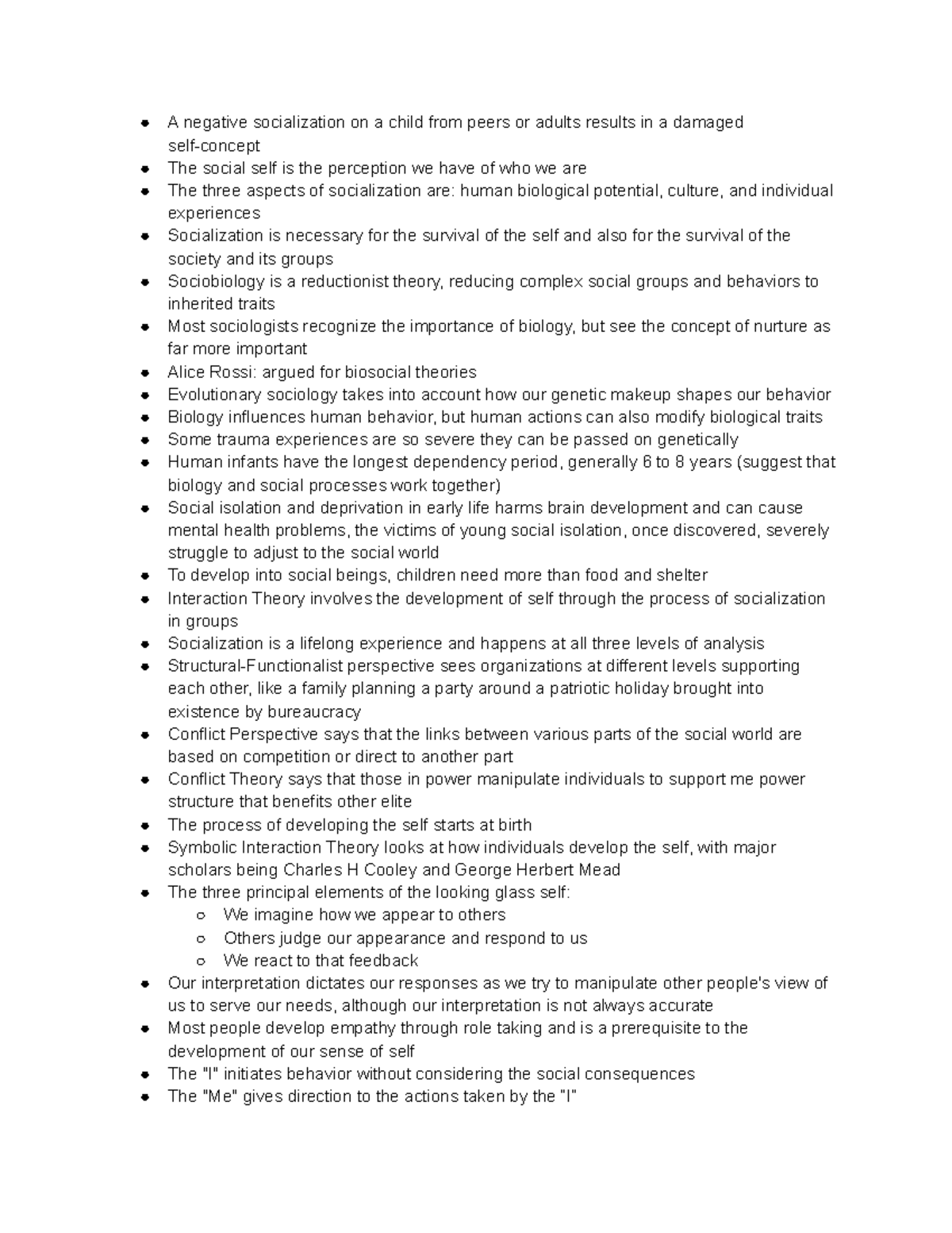 Chapter 4 notes - A negative socialization on a child from peers or ...