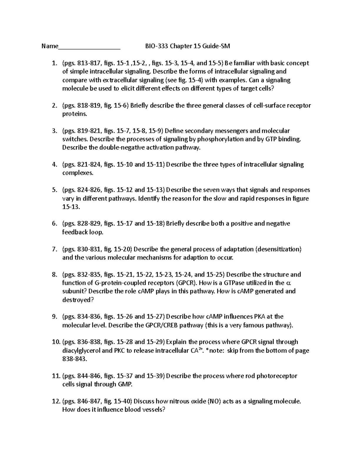 BIO-333 CH15 Guide-SM1 - Name__________________ BIO-333 Chapter 15 ...