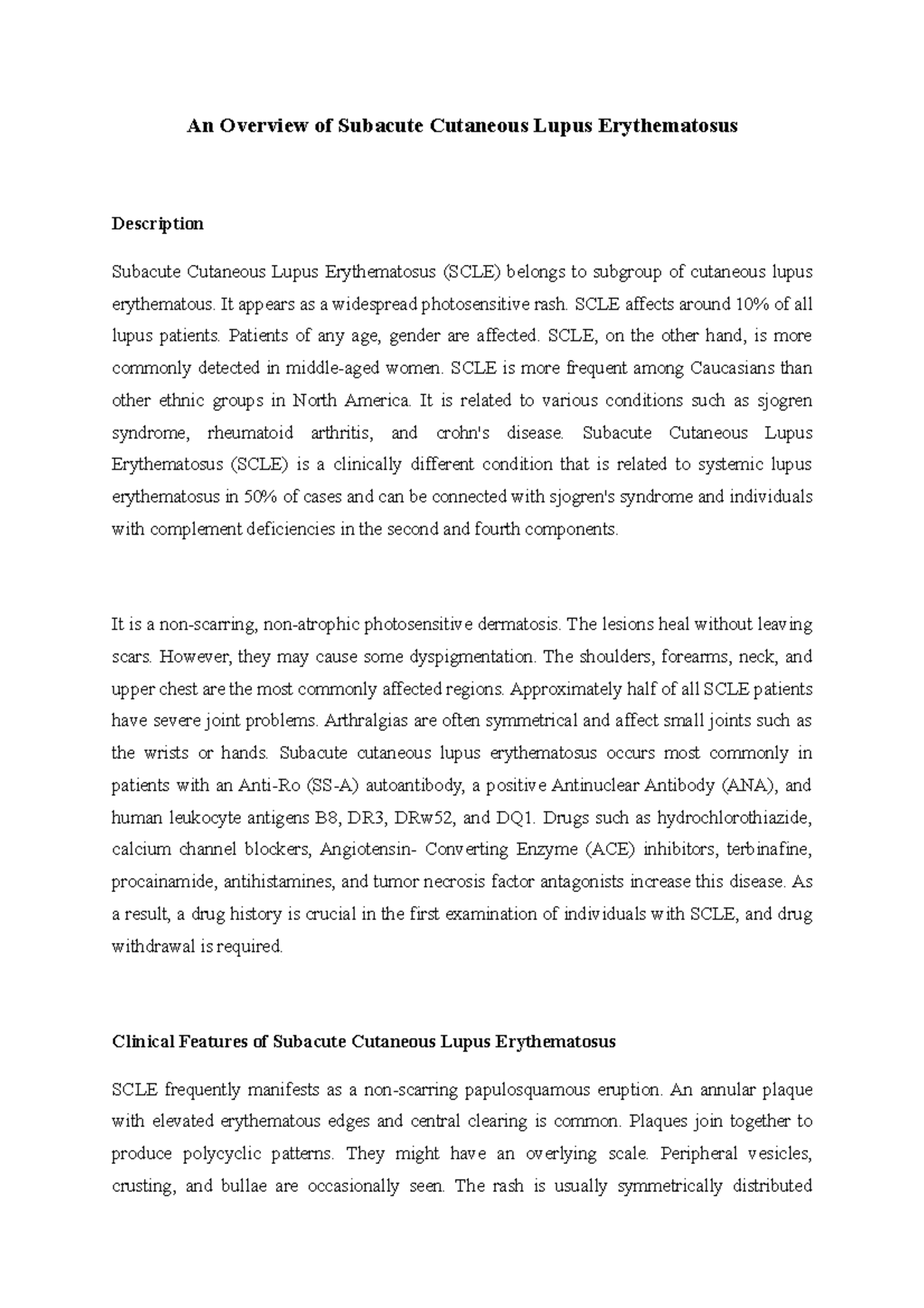 An Overview of Subacute Cutaneous Lupus Erythematosus - An Overview of ...