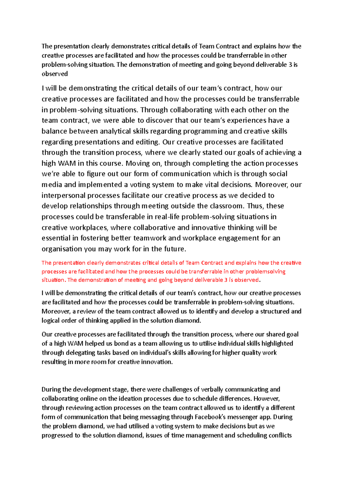 ASSIGNMENT 2A TERM 2 2021, SELF REFLECTION EXTENDED - The presentation ...