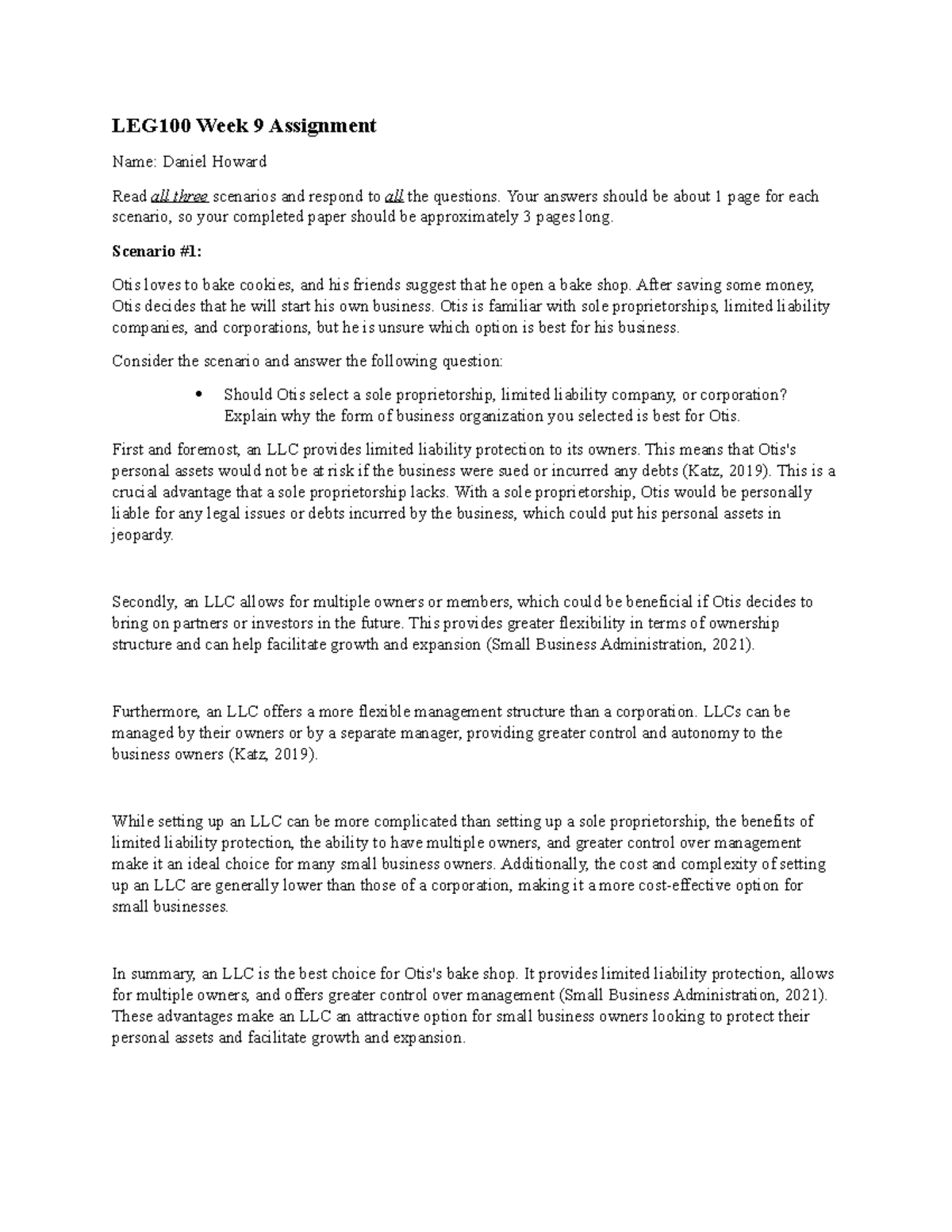 LEG100 Week 9 Assignment template 11 - LEG100 Week 9 Assignment Name ...