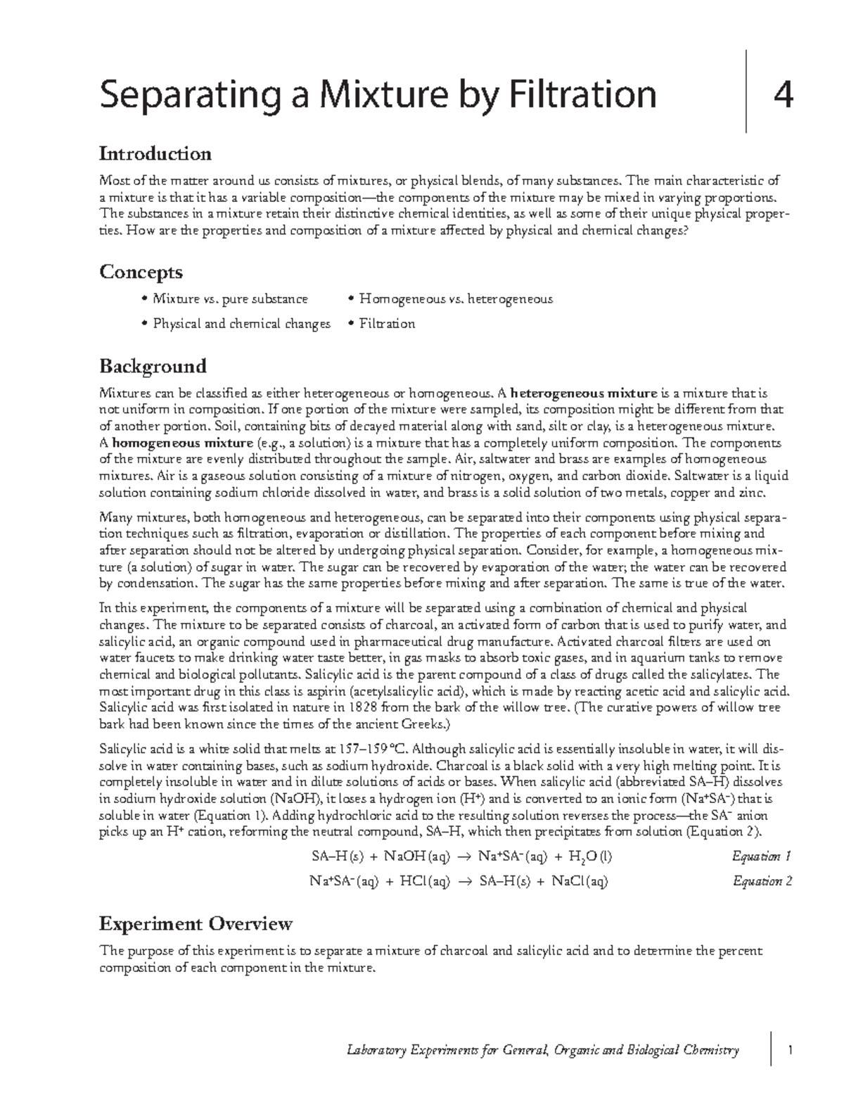 4 Separating a Mixture by Filtration - The main characteristic of a ...