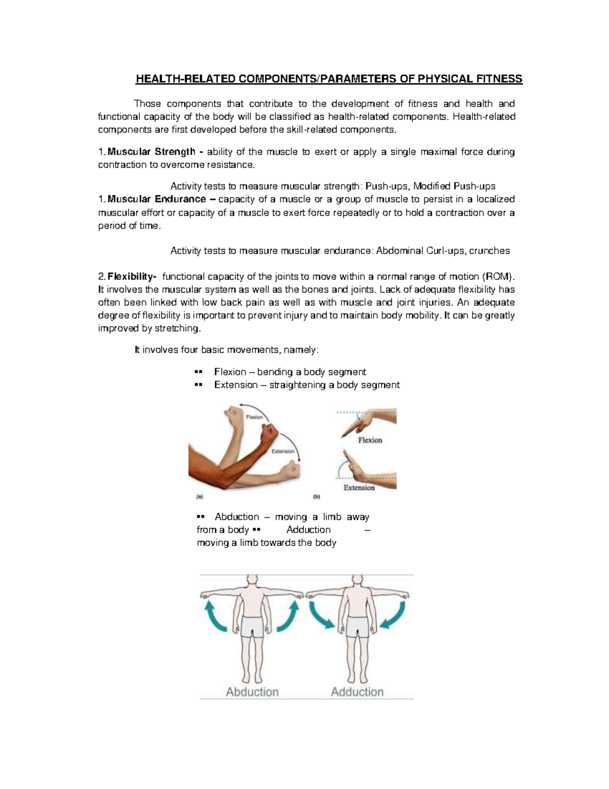 Health Related Components - HEALTH-RELATED COMPONENTS/PARAMETERS OF ...