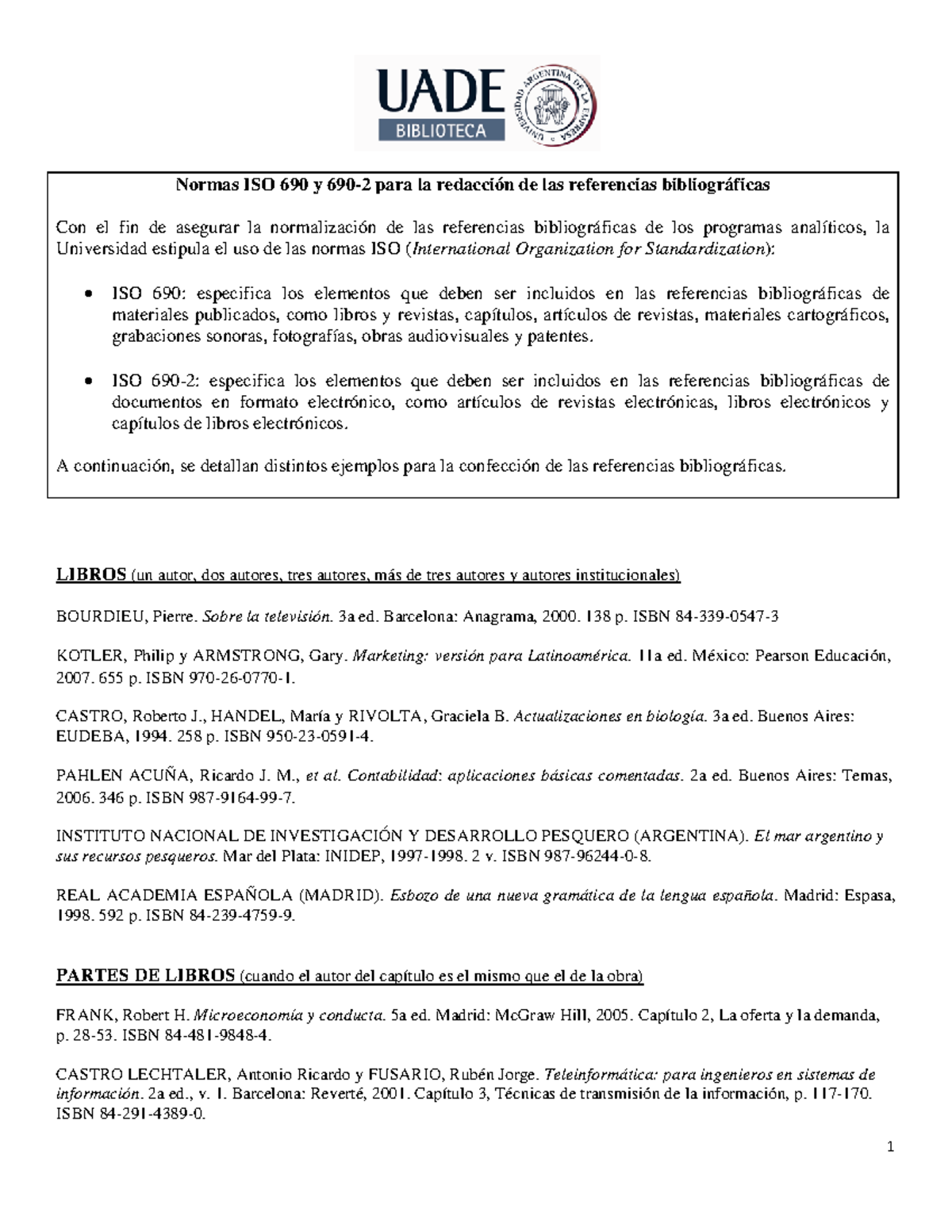 Normas ISO - • ISO 690-2: especifica los elementos que deben ser ...