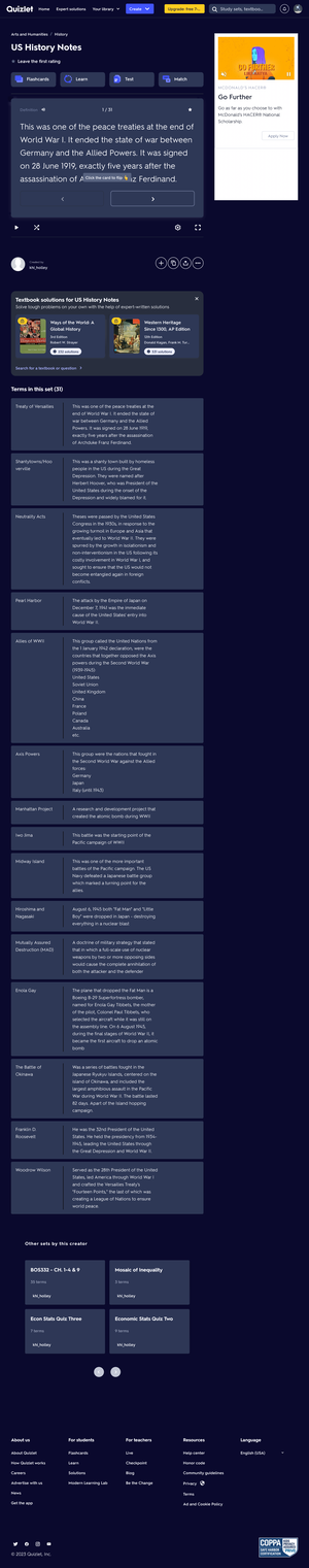 Unit 1 S2 History- Class Notes Flashcards Quizlet - Create Upgrade ...