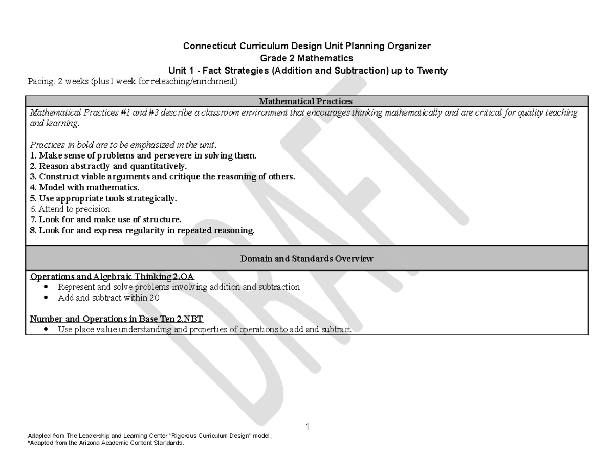 Gr 2 unit 1 10-2012 - 222222222 - Grade 2 Mathematics Unit 1 - Fact ...