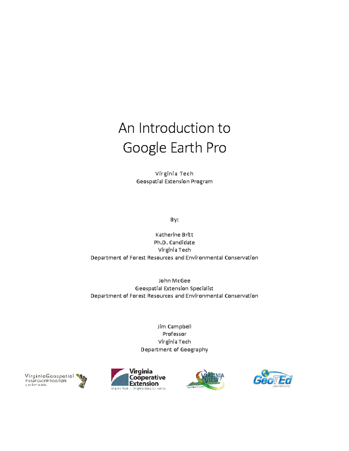 An Introduction to Google Earth Pro - An Introduction to Google Earth ...