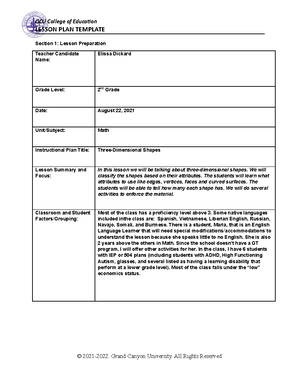ELM 210 D T2 Lesson Example New - LESSON PLAN TEMPLATE Section 1 ...