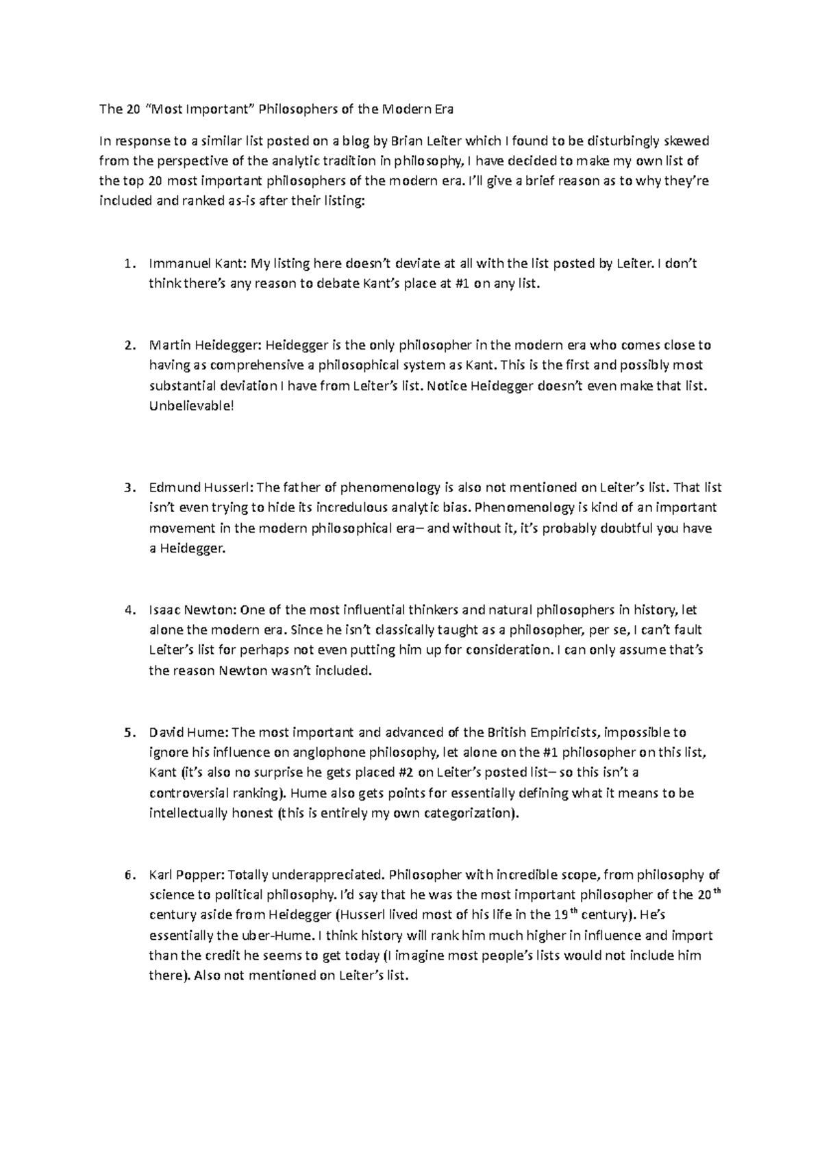 Modern philosophers - this will help students in the intro for ...