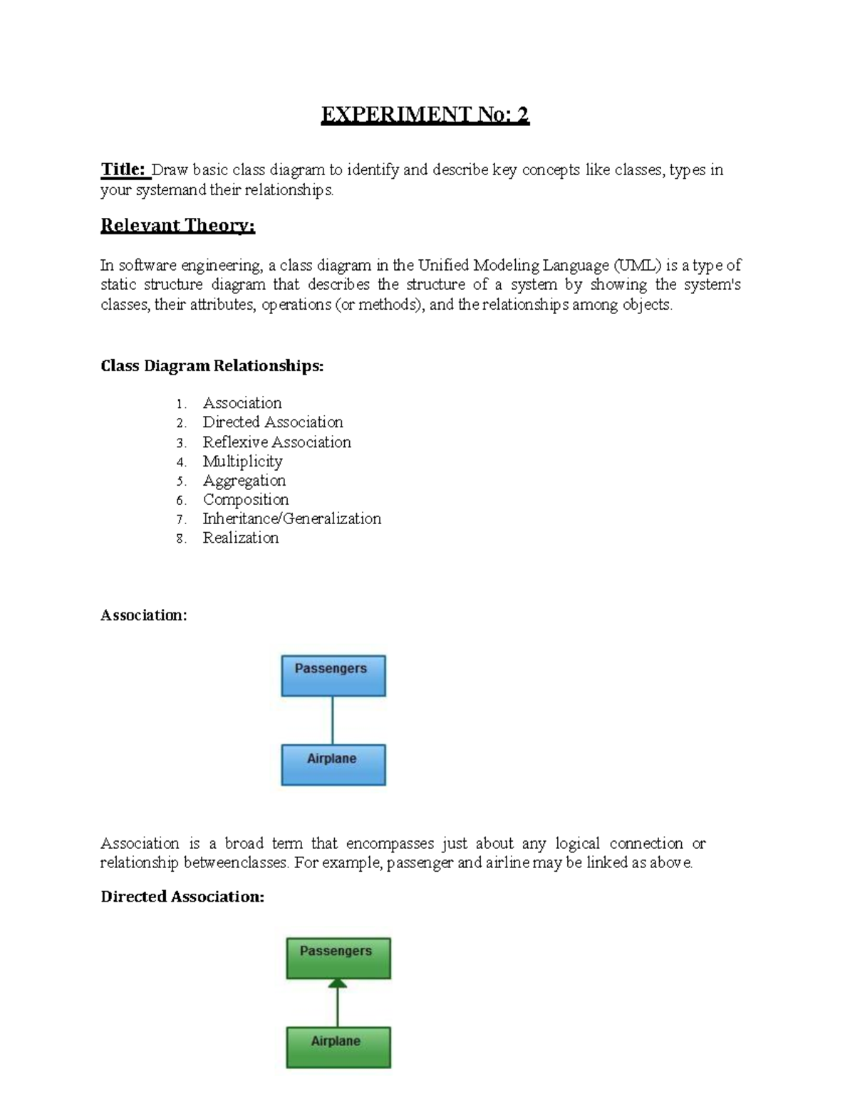 Oomd2 - practical - EXPERIMENT No: 2 Title: Draw basic class diagram to identify and describe ...