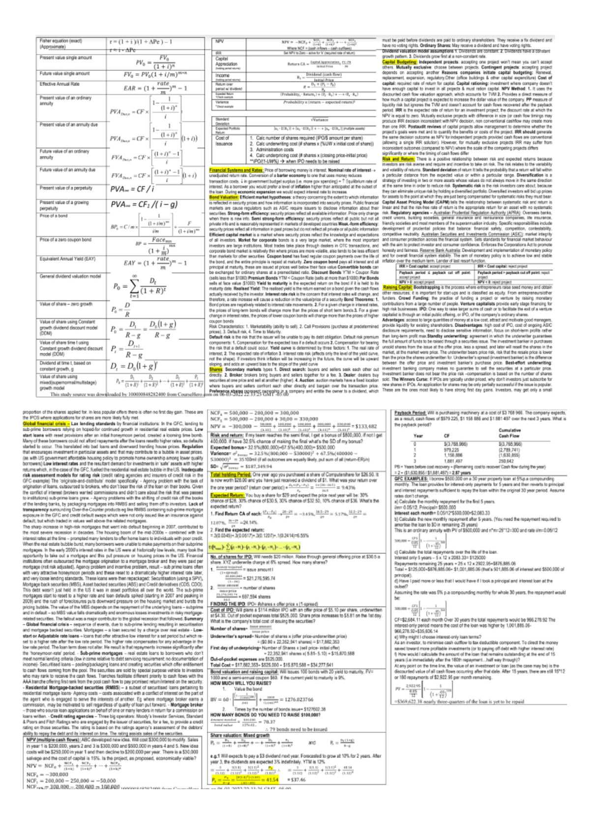 Cheat sheet - ACST101 - Studocu