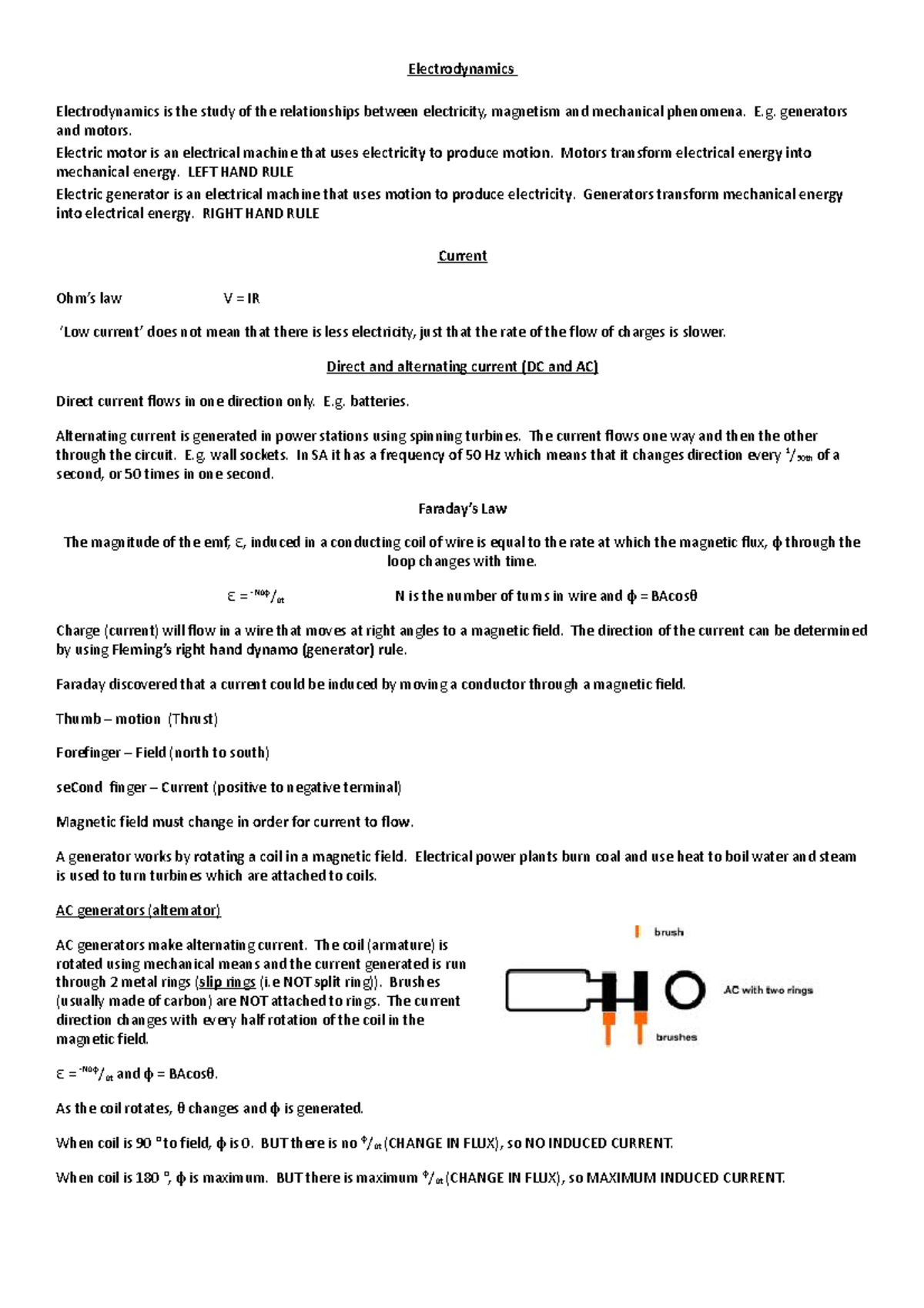 Electrodynamics 2017 Printable - Electrodynamics Electrodynamics is the ...