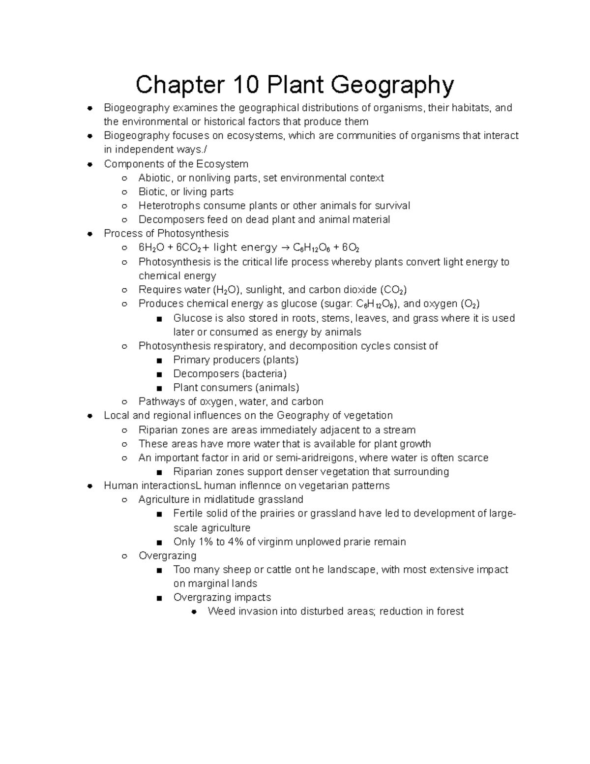 Chapter 10 - Chapter 10 Plant Geography Biogeography examines the ...