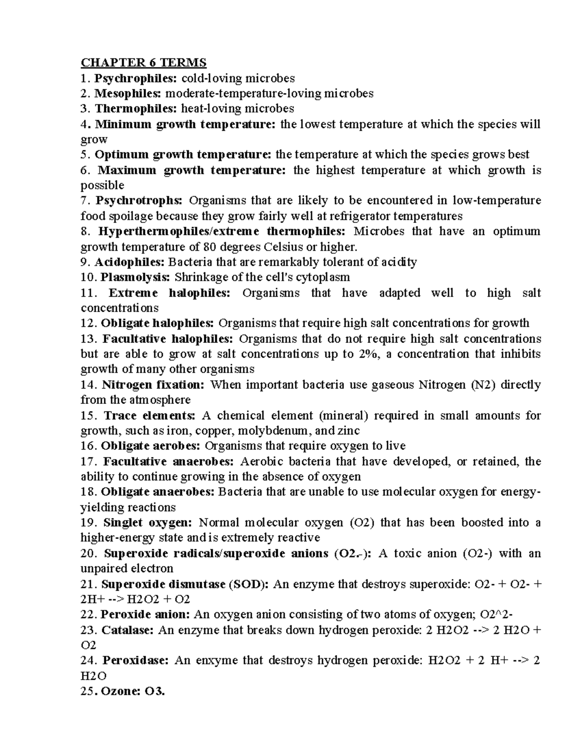 Chapter 6 micro - yuh - CHAPTER 6 TERMS Psychrophiles: cold-loving microbes Mesophiles: - Studocu