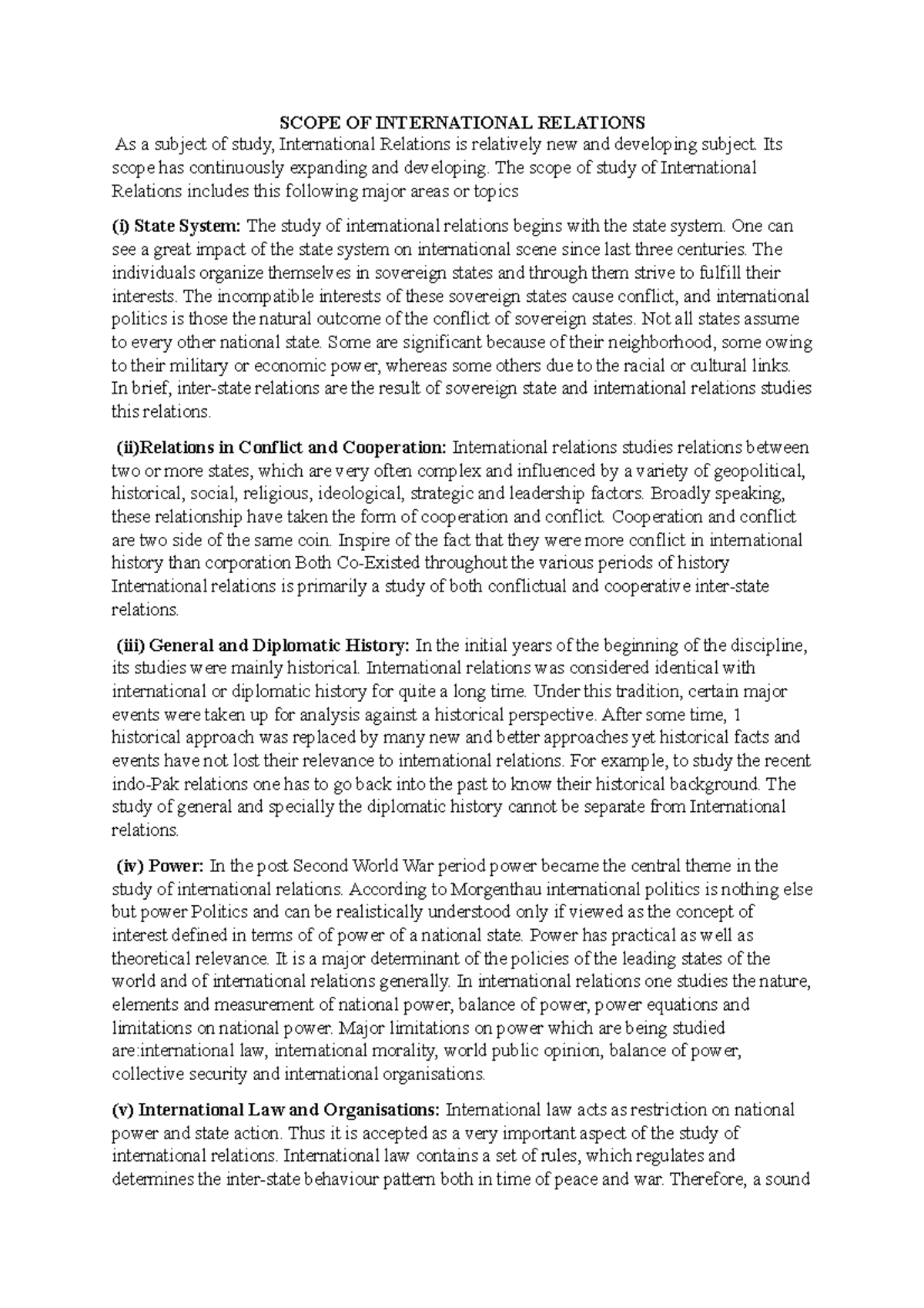 IR- Nature AND Scope - WANT TO HELP OTHERS - SCOPE OF INTERNATIONAL ...