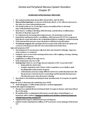 Chapter 36 Notes - Neuro - the nervous system consists of the brain ...