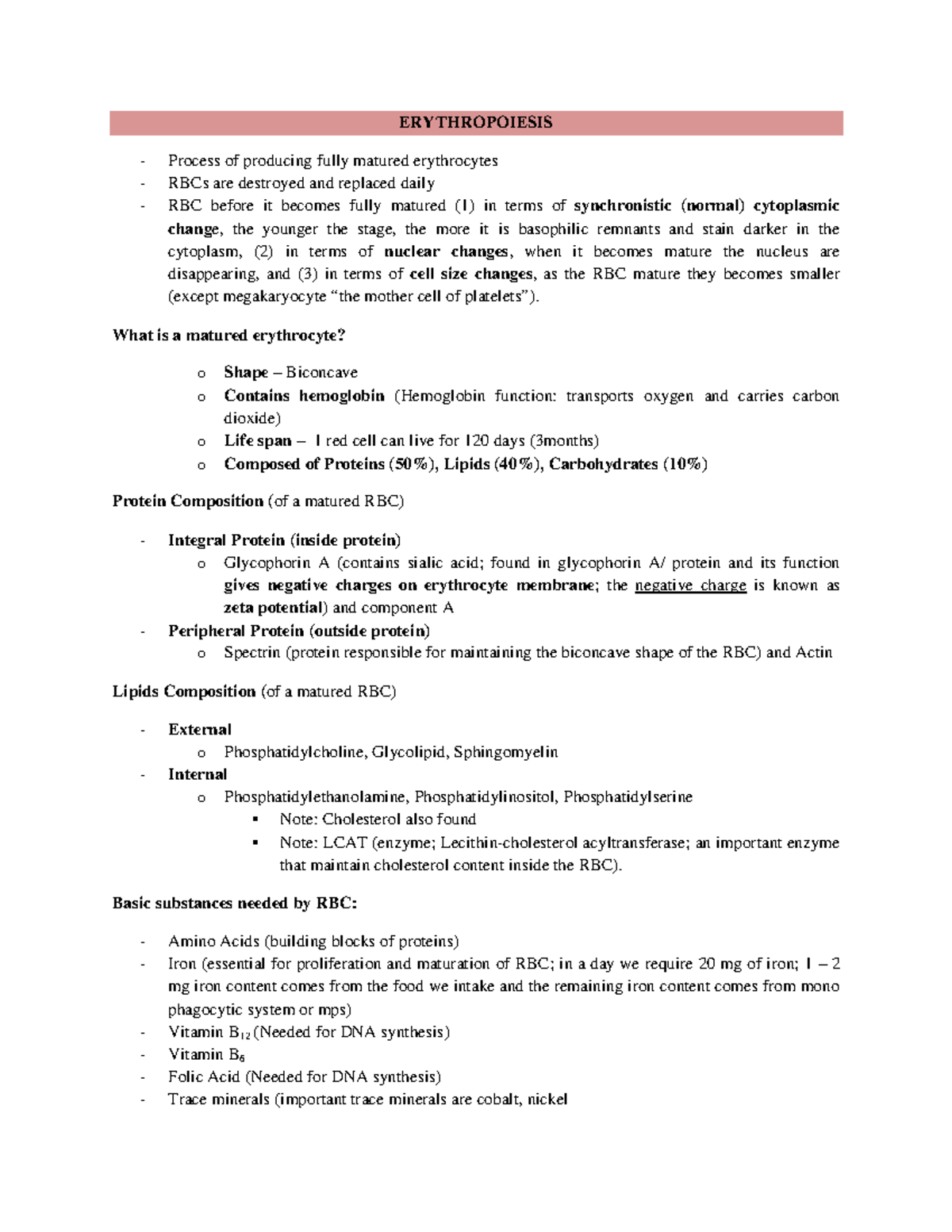 Hematology: Erythropoiesis (Erythropoiesis (from Greek 'erythro ...