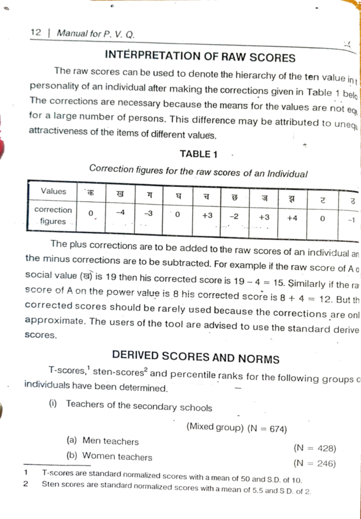 PVQ - scoring and interpretation - Clinical Psychology - Studocu