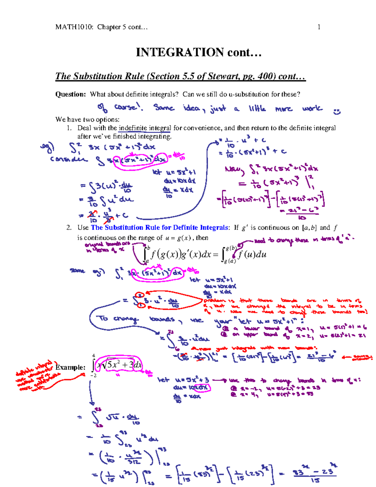 Lecture 21-Area between curves and MVT - INTEGRATION cont... The ...