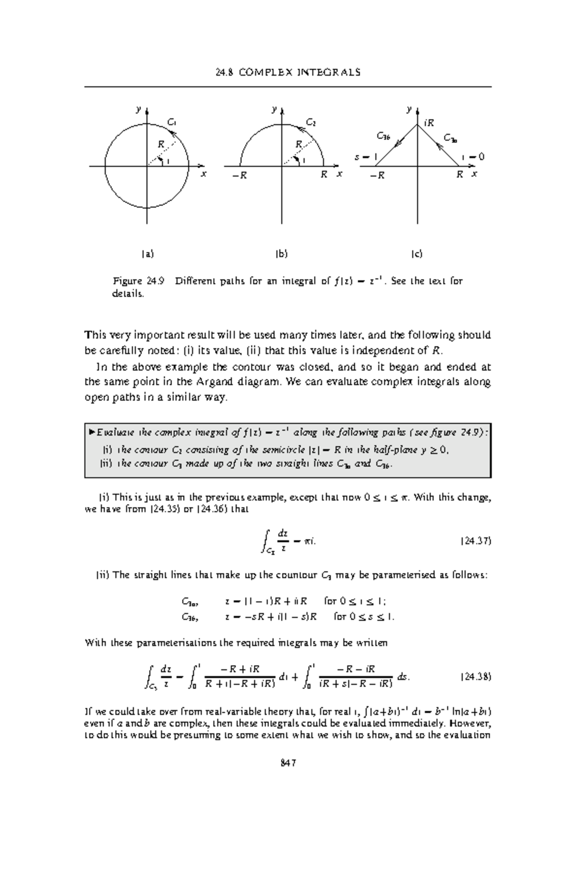 Physics Engineering (71) - 24 COMPLEX INTEGRALS (a) (b) (c) y y y x R x ...