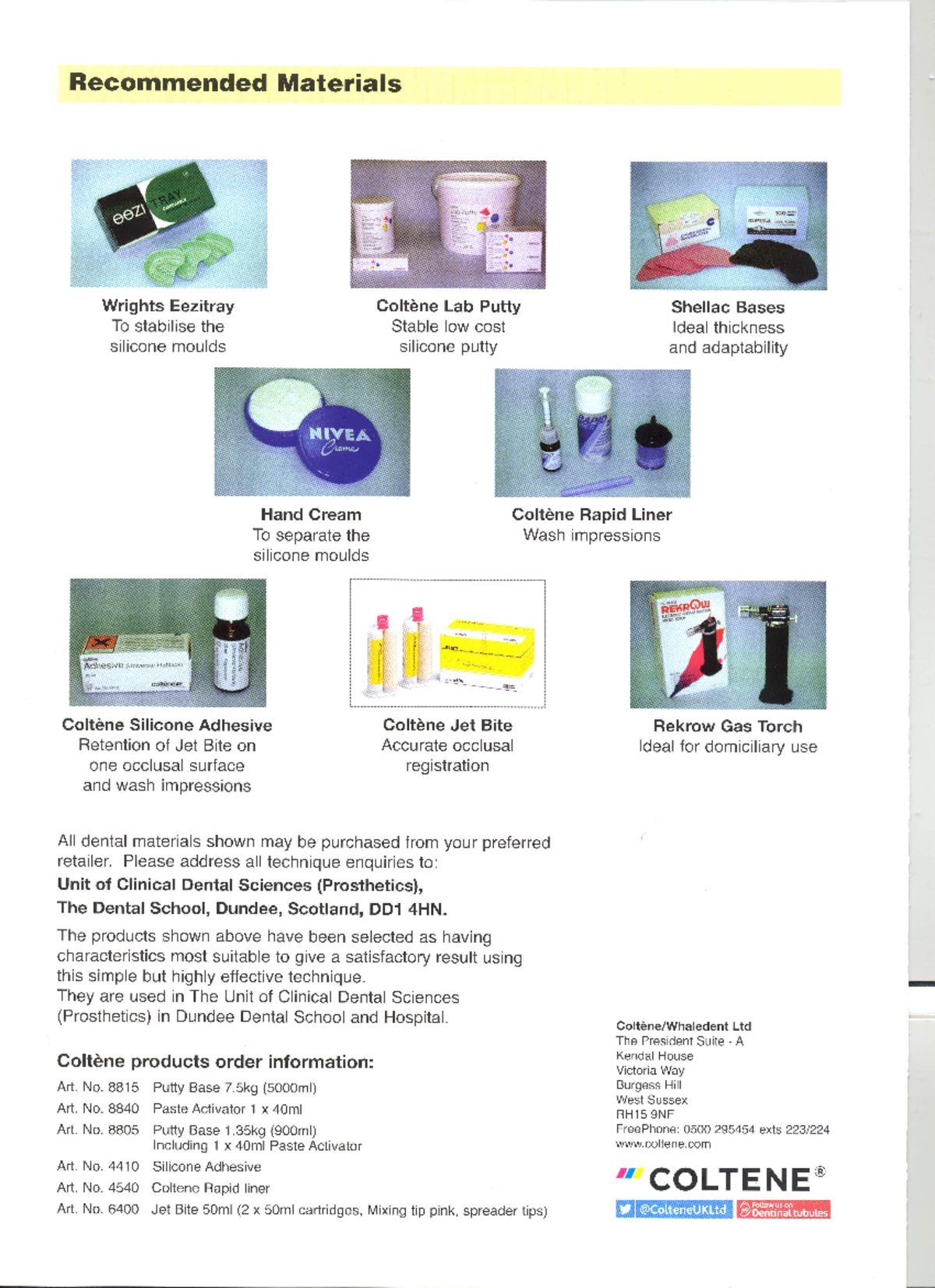Dundee replablock technique page 4 - Recommended Materials eezi Wrights ...