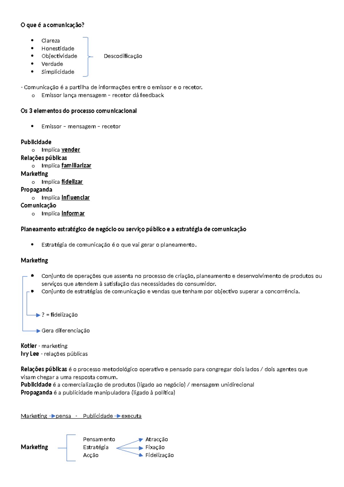 Resumos frequência - O que é a comunicação? Clareza Honestidade ...