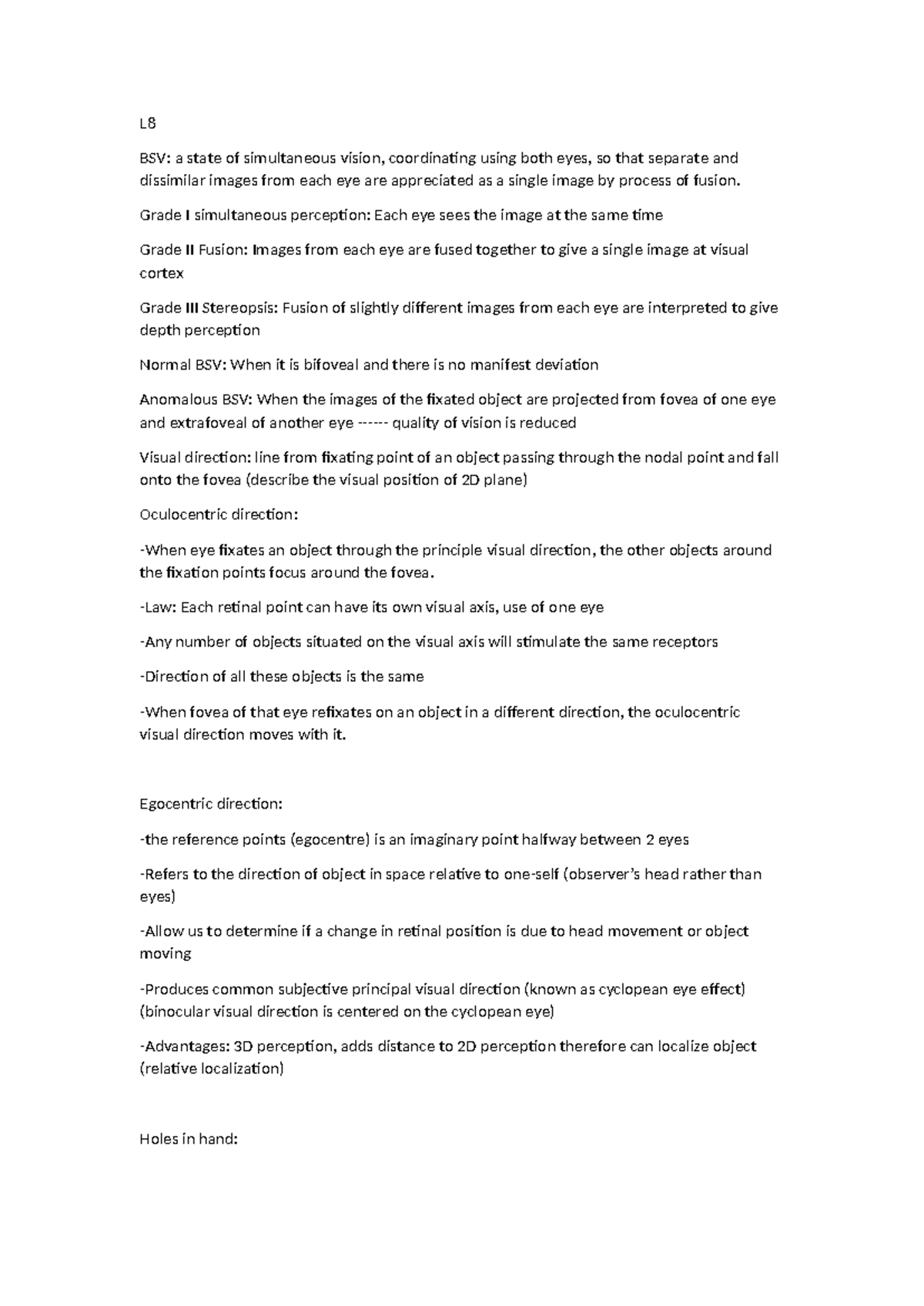 VS2 final notes - L BSV: a state of simultaneous vision, coordinating ...