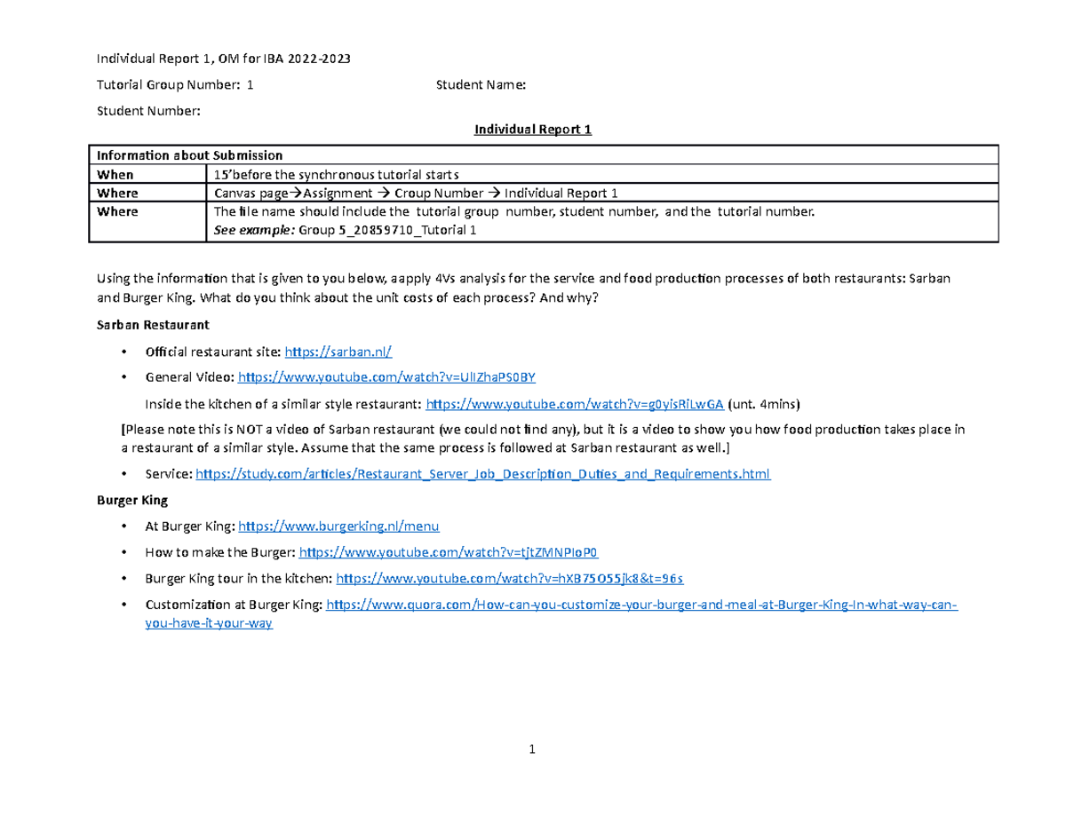 Kopie van Individual+Report+1+-+4Vs+Analysis - Tutorial Group Number: 1 ...