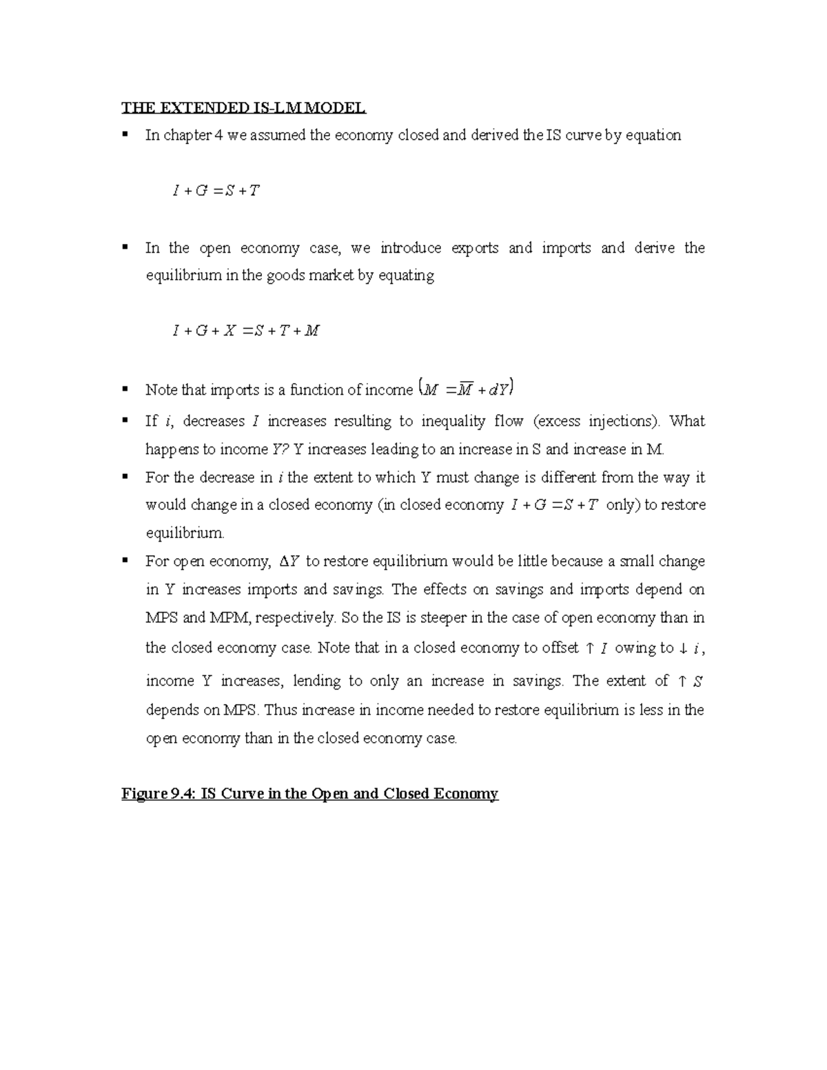 THE Extended IS-LM Model - THE EXTENDED IS-LM MODEL In chapter 4 we ...