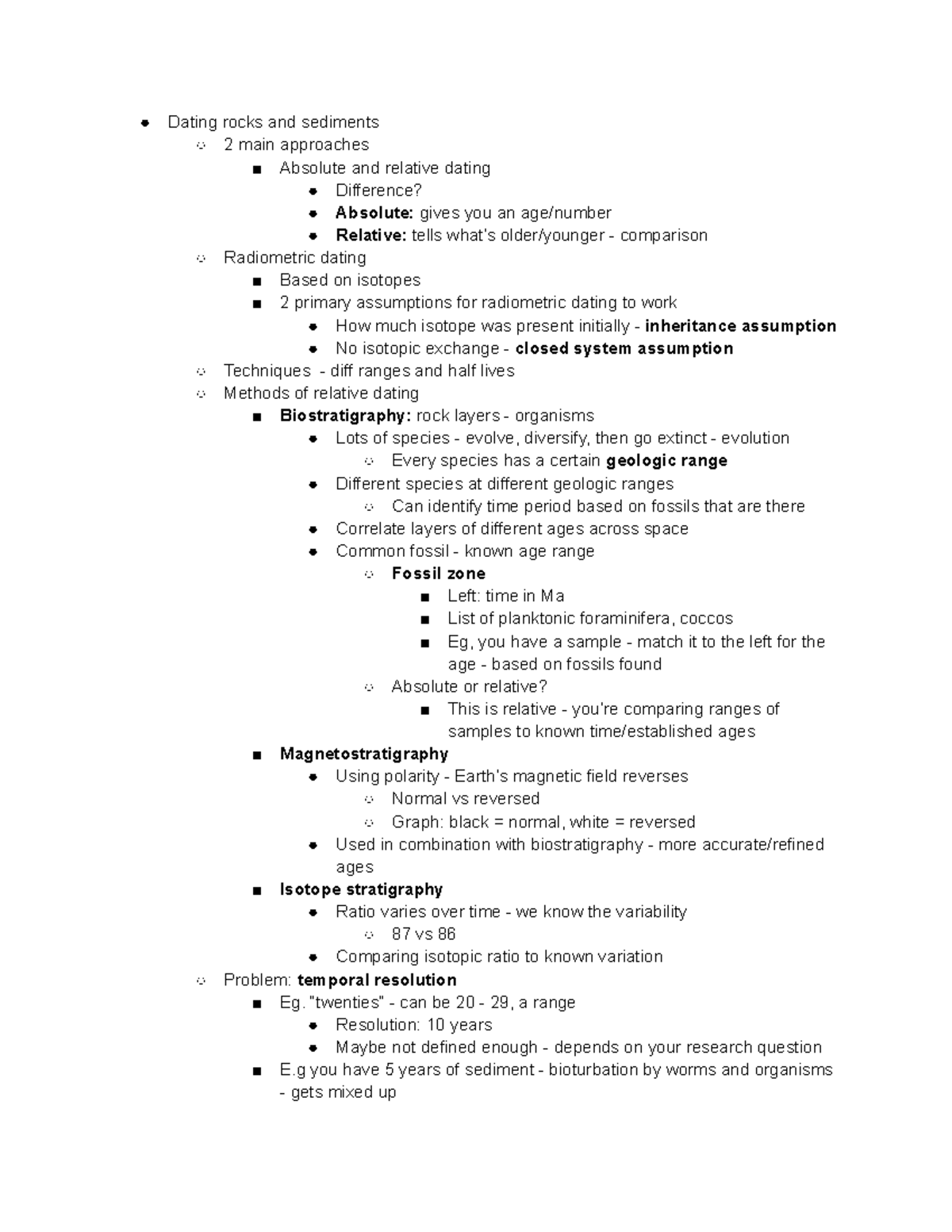 11 23 Lecture notes Stable isotopes - Dating rocks and sediments 2 main ...