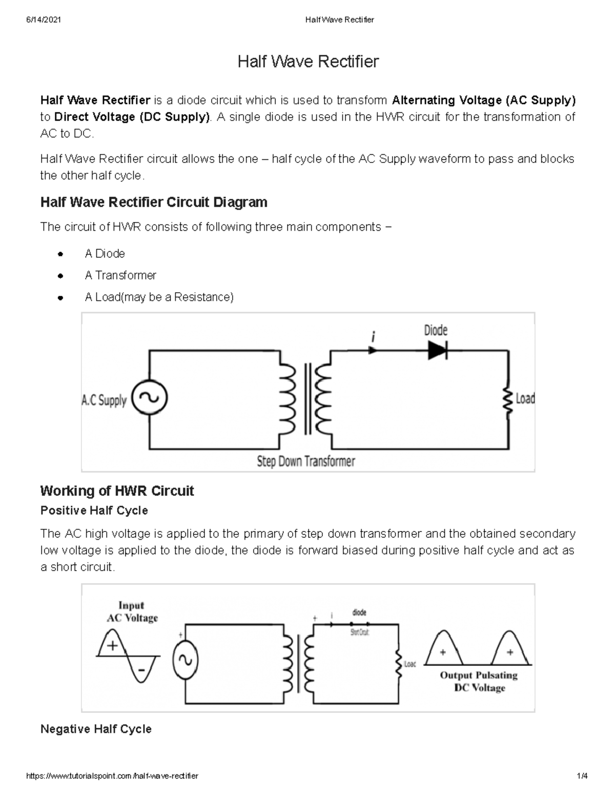 Half wave rectifier - Half Wave Rectifier Half Wave Rectifier Half Wave ...