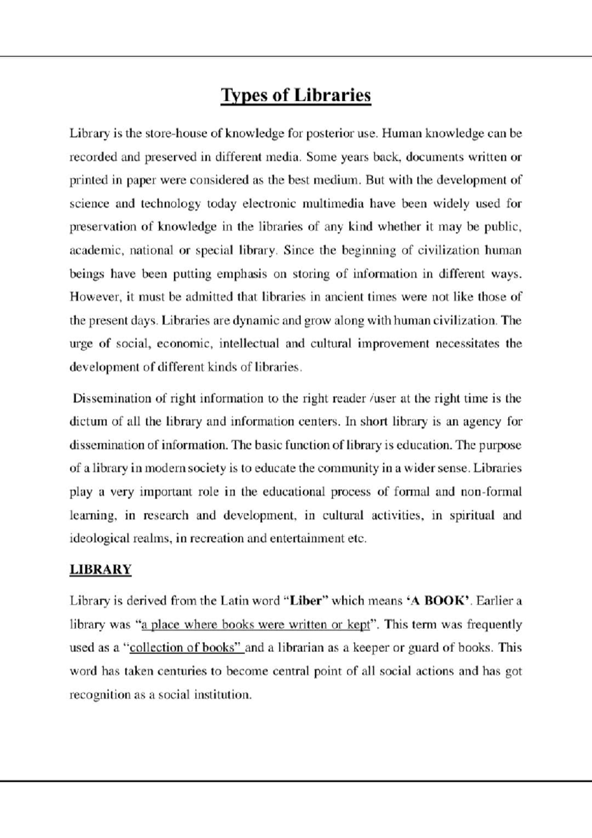 Library science - Bachelors In Library Information Science - Studocu