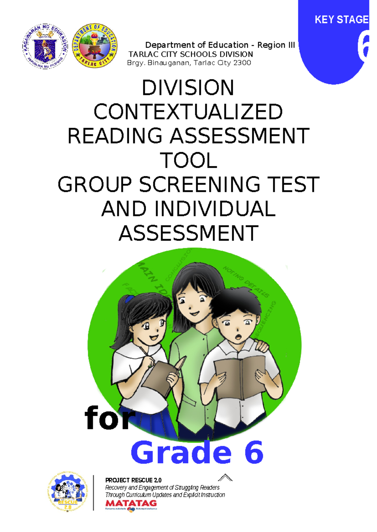 Grade-6-My-Literacy-Profiling-Pre-Test Assessment-KS2 - PROJECT RESCUE ...