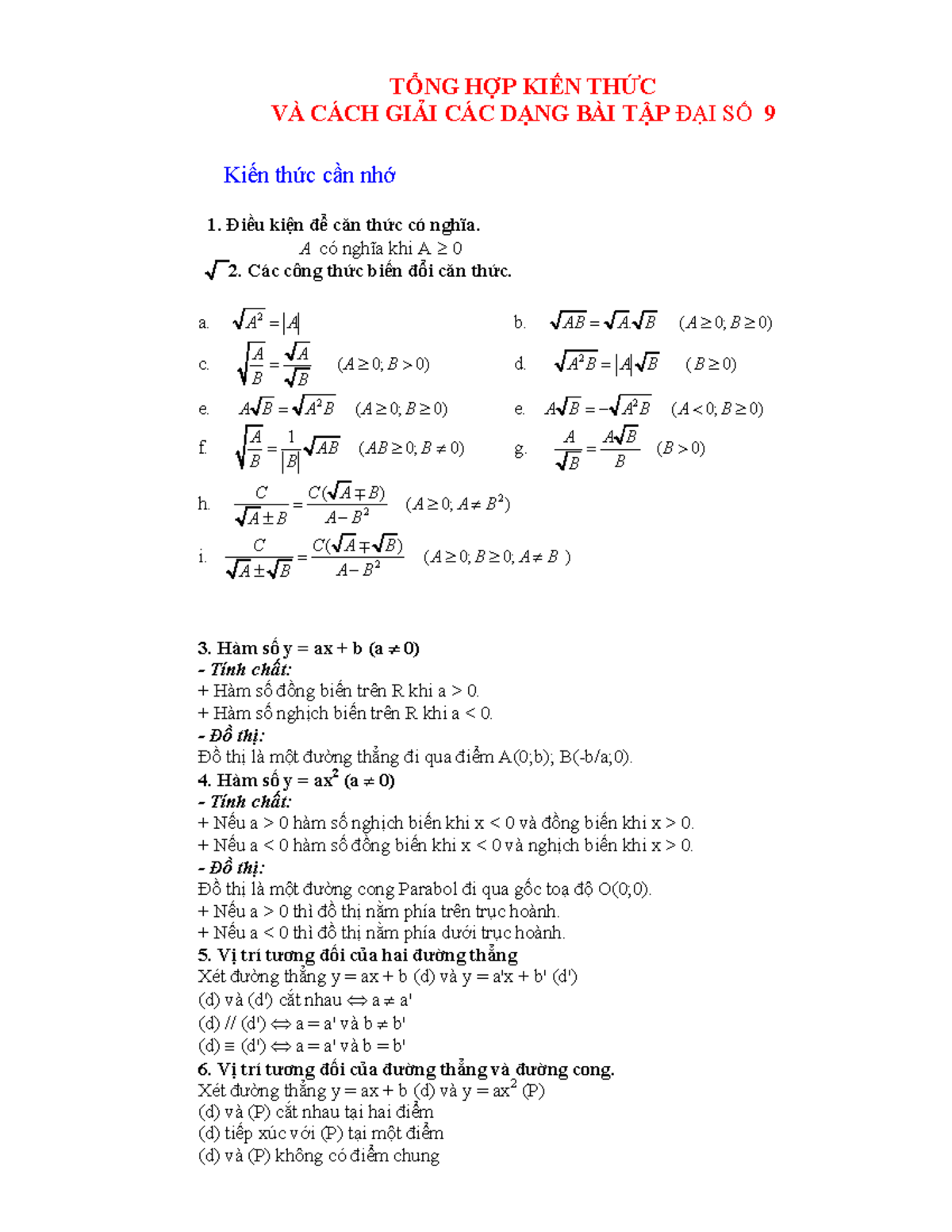 Tong-hop-kien-thuc-toan-9 - a - Studocu