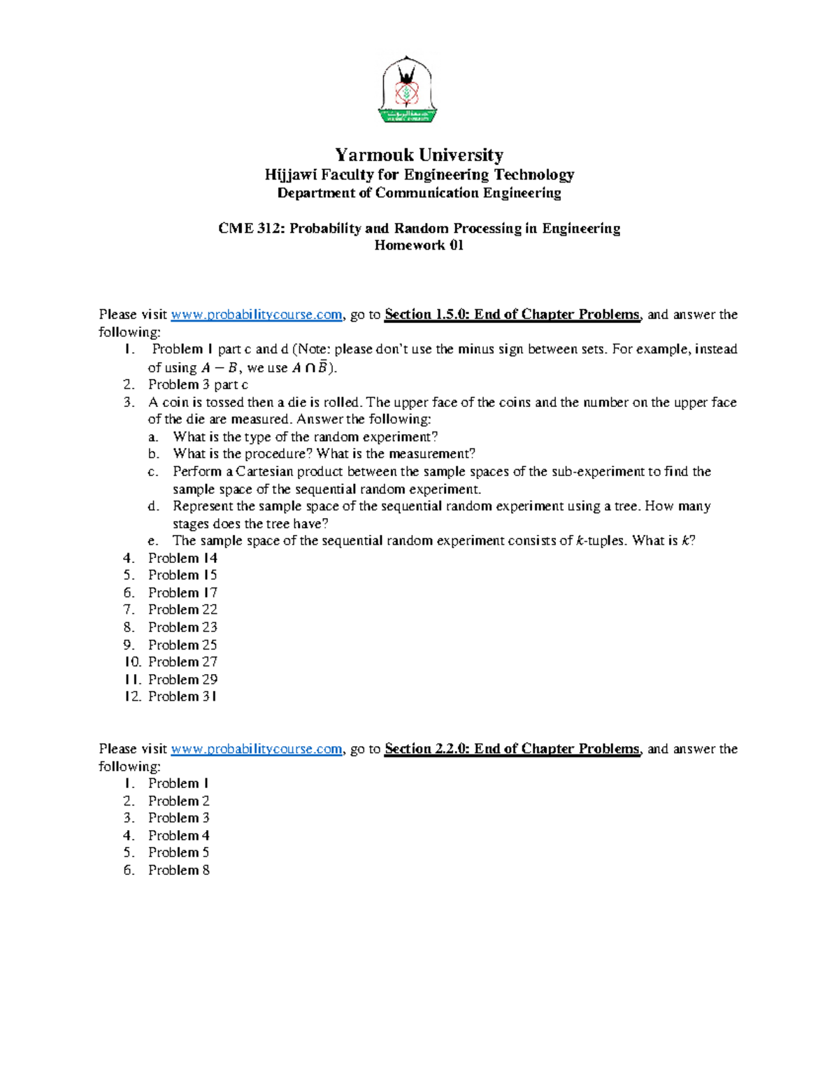 Homework 01 - I have an assignment and I need the manual solution ...