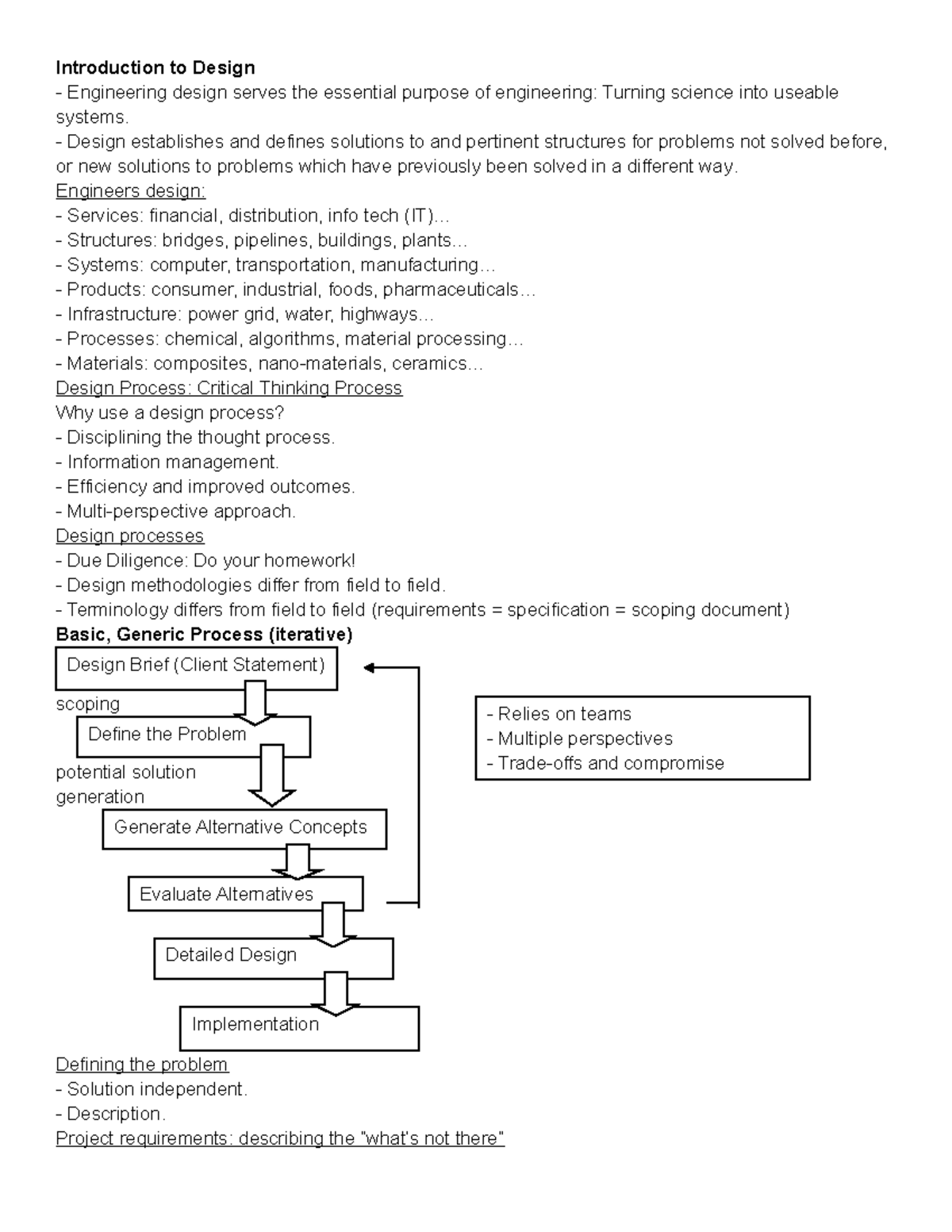 Lecture notes - introduction to design - Introduction to Design ...