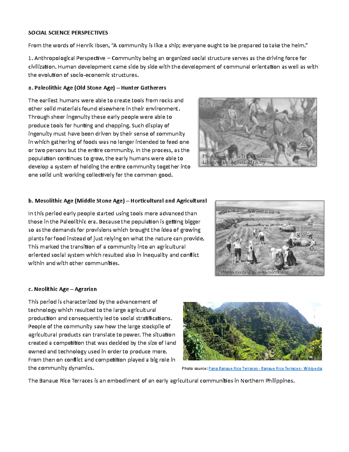 CESC Wk 2 contd - eee - SOCIAL SCIENCE PERSPECTIVES From the words of ...