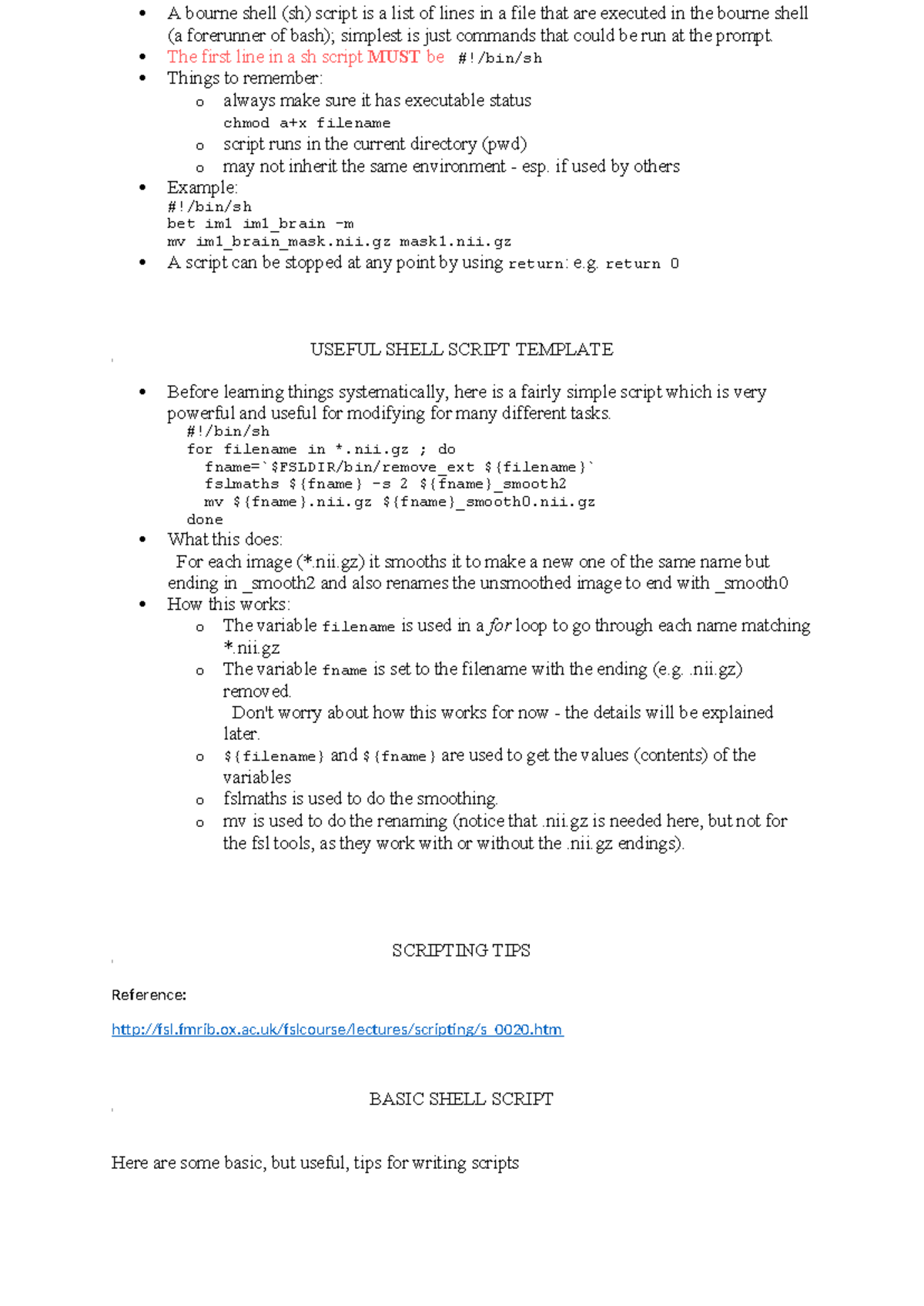 Basic Shell Script - Easy to learn - Reference: - Studocu