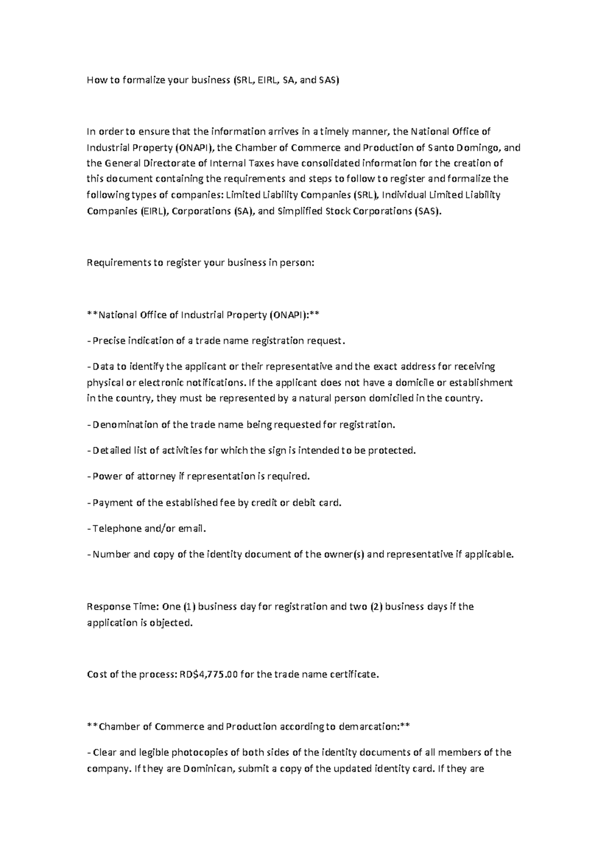 How to formalize your business - Requirements to register your business ...