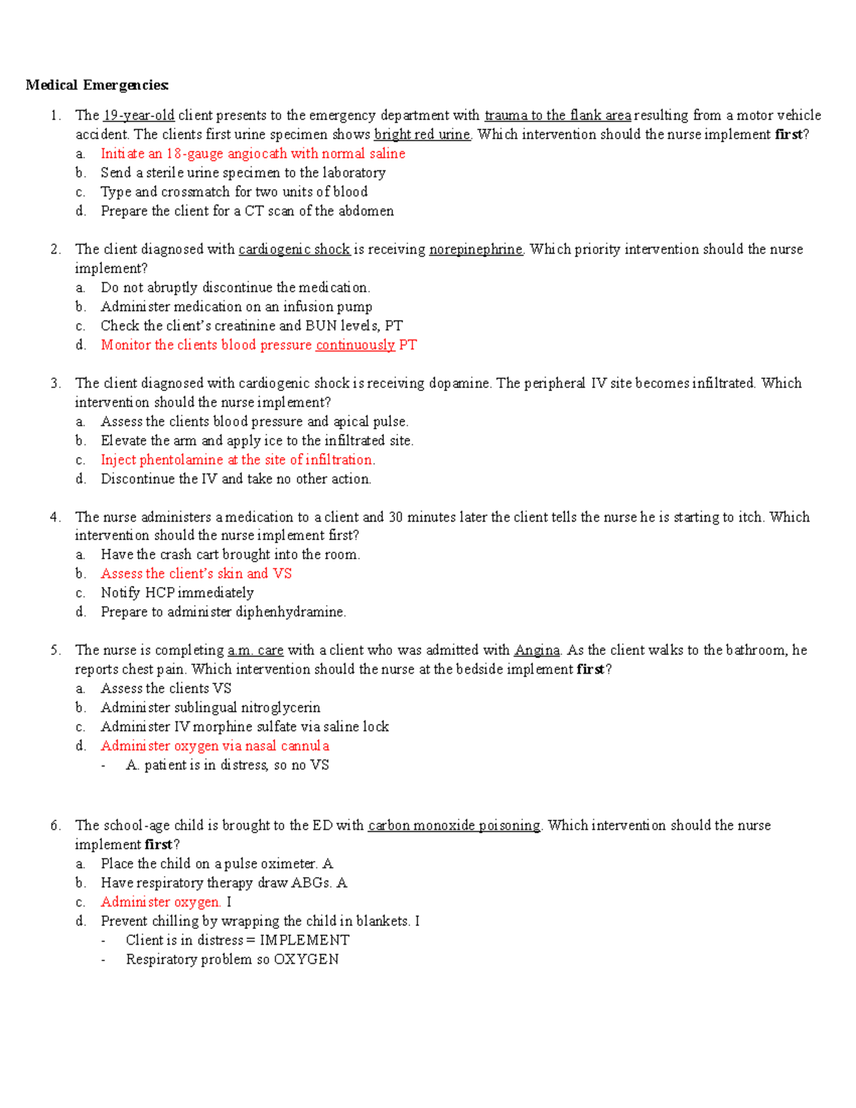 Medical Emergencies - Fundamentals lecture notes - Medical Emergencies ...